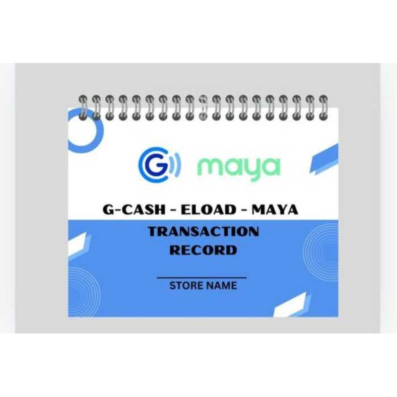Gcash, MAYA , ELOAD TRANSACTION RECORD LAMINATED COVER NOTEBOOK B70 ...
