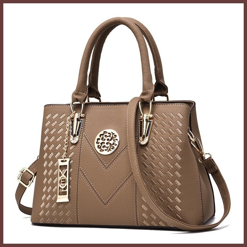 New MK Ladies Embroidered Shoulder Bag High Quality Leather Large ...