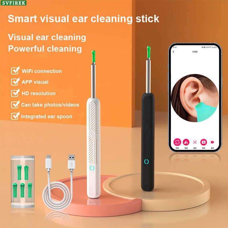 Wireless Smart Visual Cleaner With Camera HD Ear Picker Otoscope Wax ...