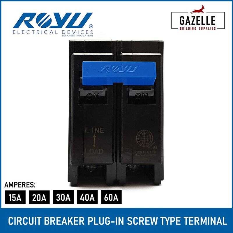 Royu 2 Pole Plug In Circuit Breaker - 15A 60A (Screw Type (Blue) 351 ...