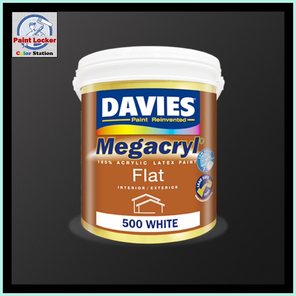 Davies Megacryl Flat Latex White (Self-Priming) - 4 Liters | Shopee ...