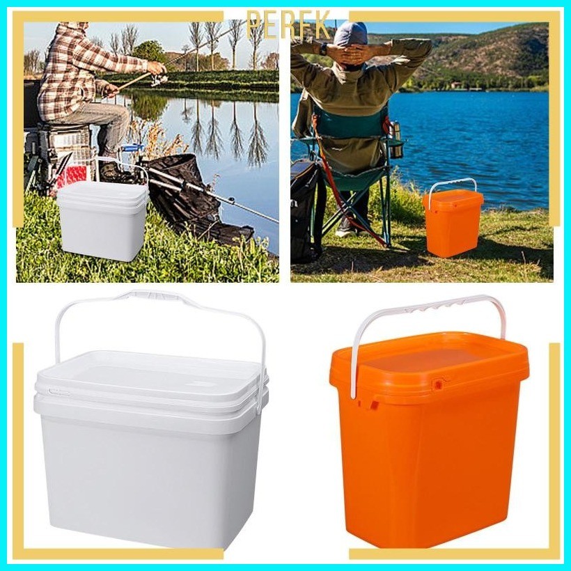 [Perfk] 10L Rectangular Bucket All Purpose Pail Versatile Outdoor ...