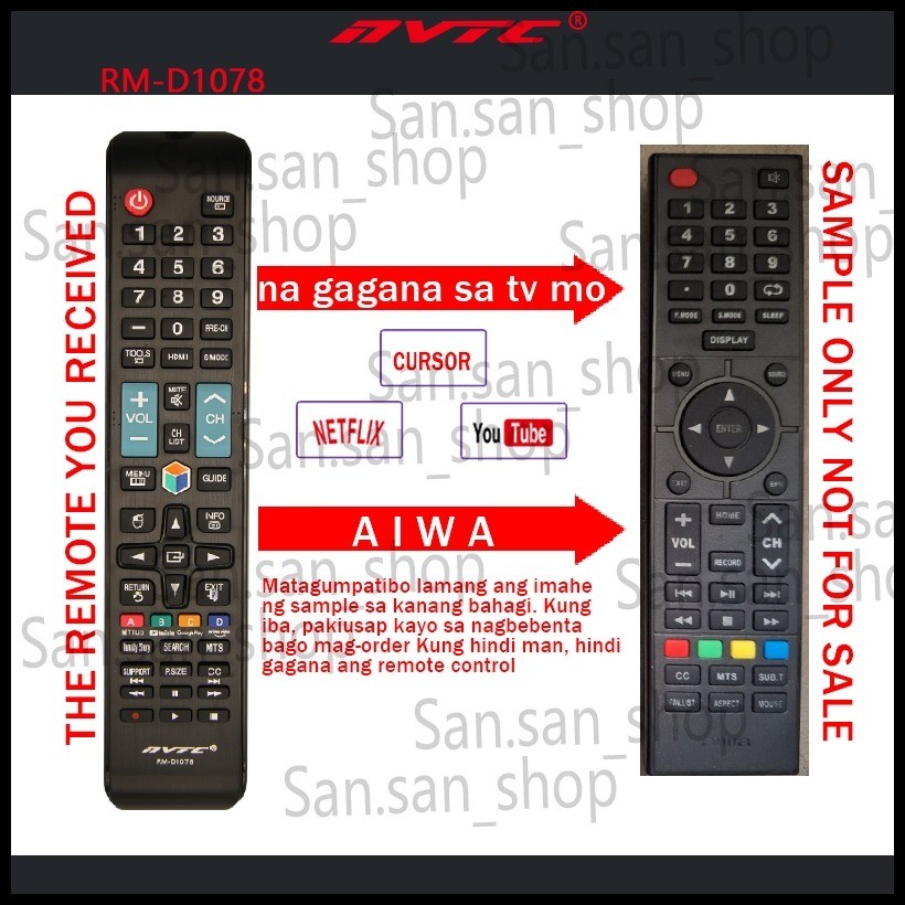 Universal remote control for AIWA smart tv remote na gagana sa tv mo | Shopee Philippines