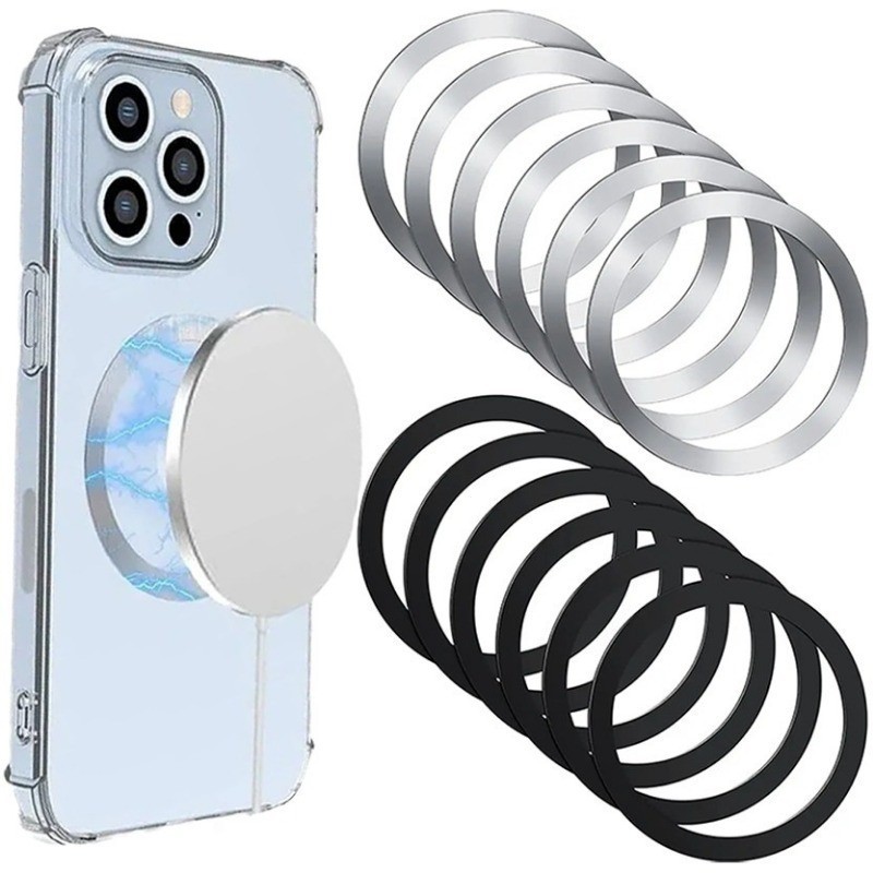 Universal Wireless Charging Sticker Ring - Stainless Steel Magnetic Car ...