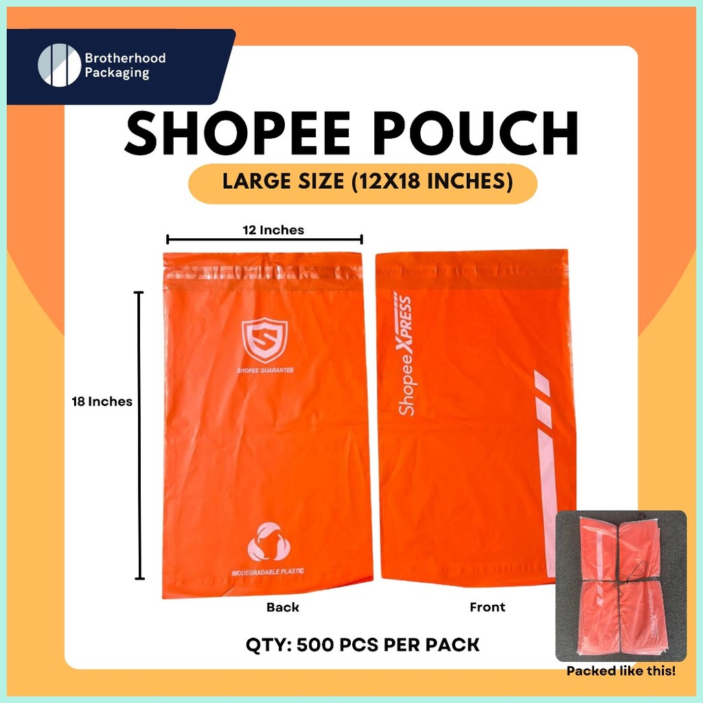 Shopee Orange Pouch Large 500pcs (12x18 in) | Shopee Philippines