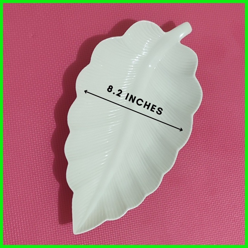 Ceramic Bowl Serving Plate Leaf White Floral Buffet Server Plate Dish ...