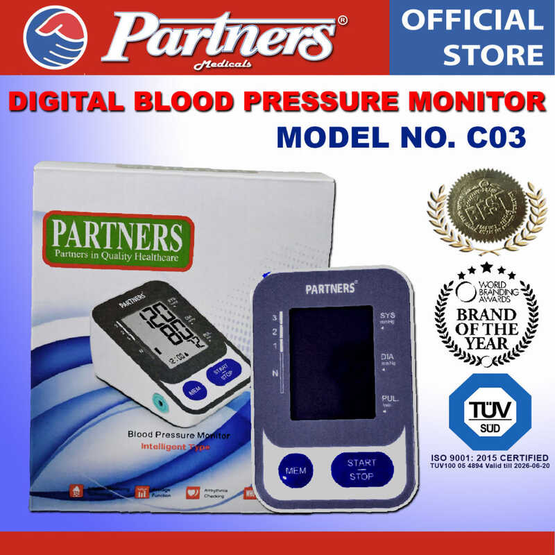 Partners Intelligent Type Digital Blood Pressure Monitor Model No. C03 ...