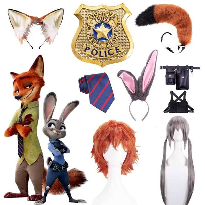 Zootopia Cos Nick Fox Same Tie Kids Adult Clothes Accessories Ornament ...