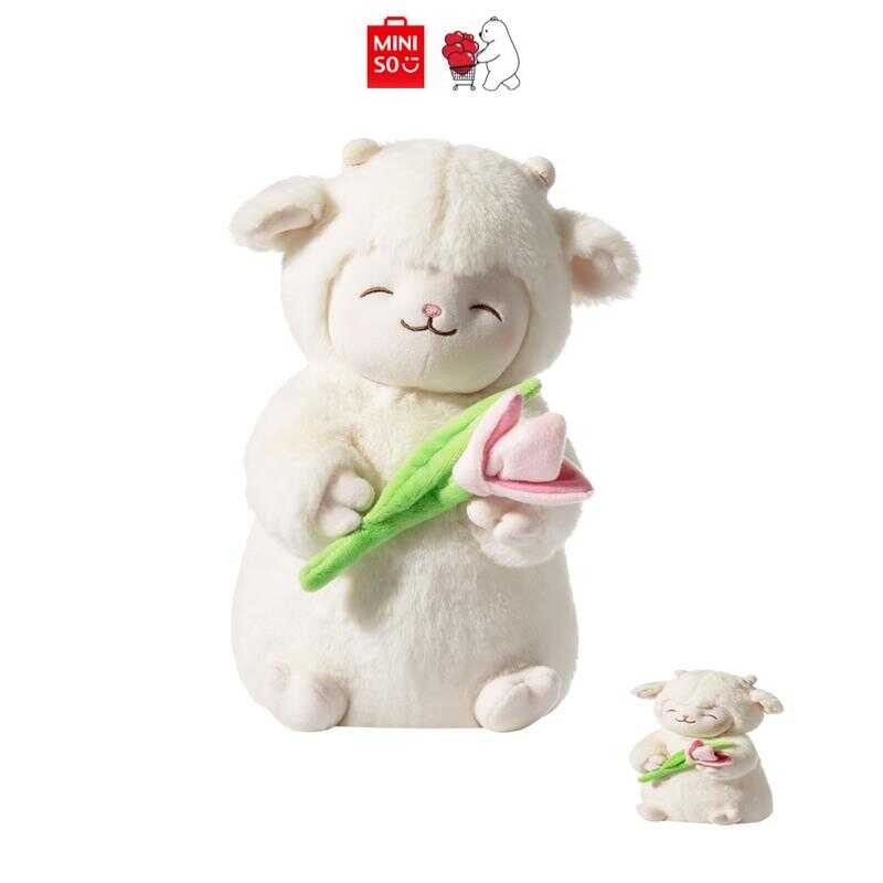MINISO Baa Series Warm White Lamb Plush Toy With Tulip 83A | Shopee Philippines