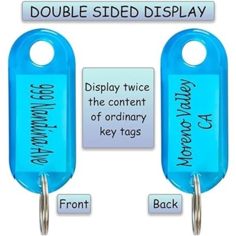20pcs Colorful Plastic Key Chain Key Tags House Bags Keys Label ...