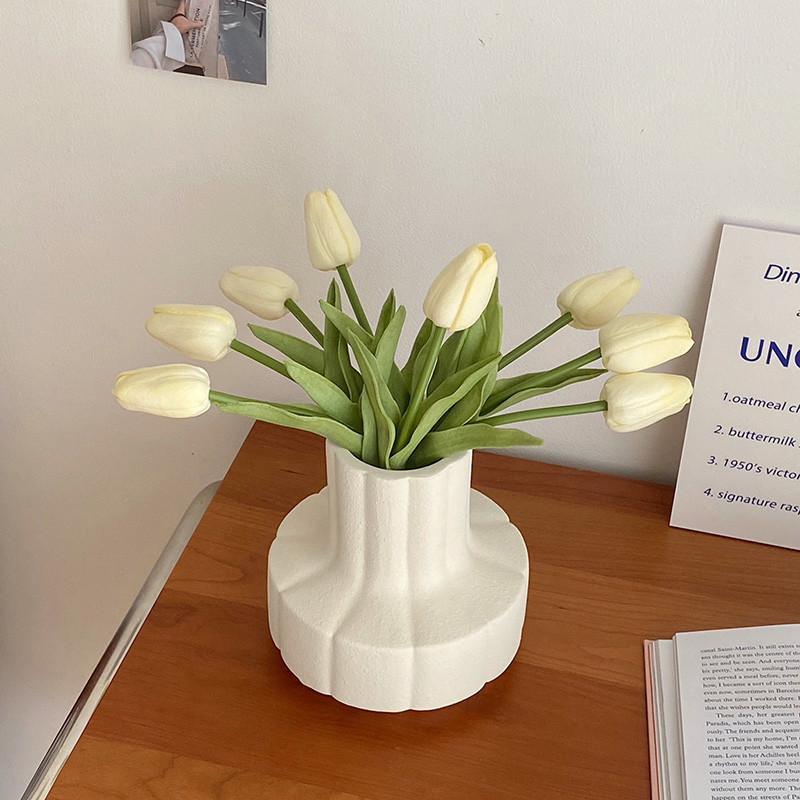Nordic Irregular Flower Vase Simple White Vessel Fashion Desktop Plants ...
