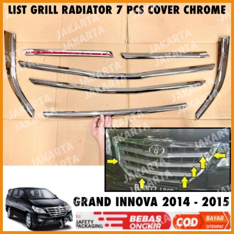 List of 7pcs Grand Innova 2014 2015 Front Bumper Radiator Grills Chrome ...