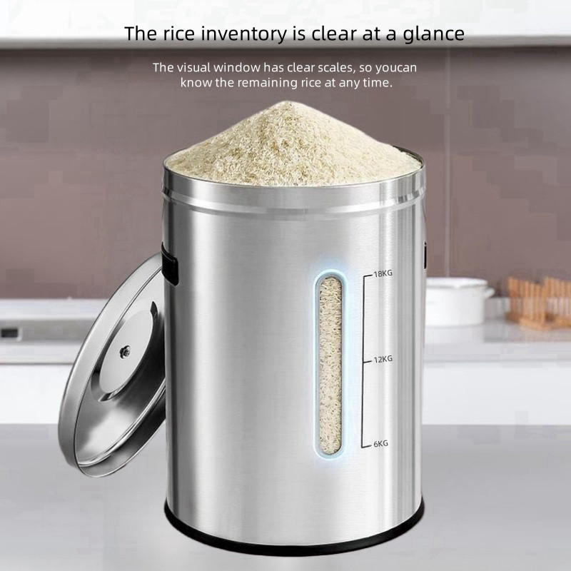 rice dispenser 25kg metal rice container stainless rice storage lagayan ...