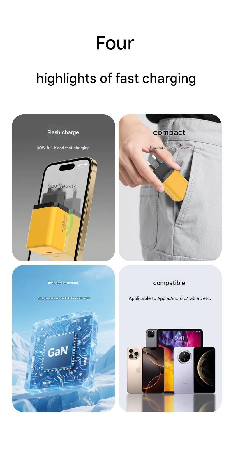 45W Charger Block Type C Charge Super Fast Charging USB C Wall Plug ...
