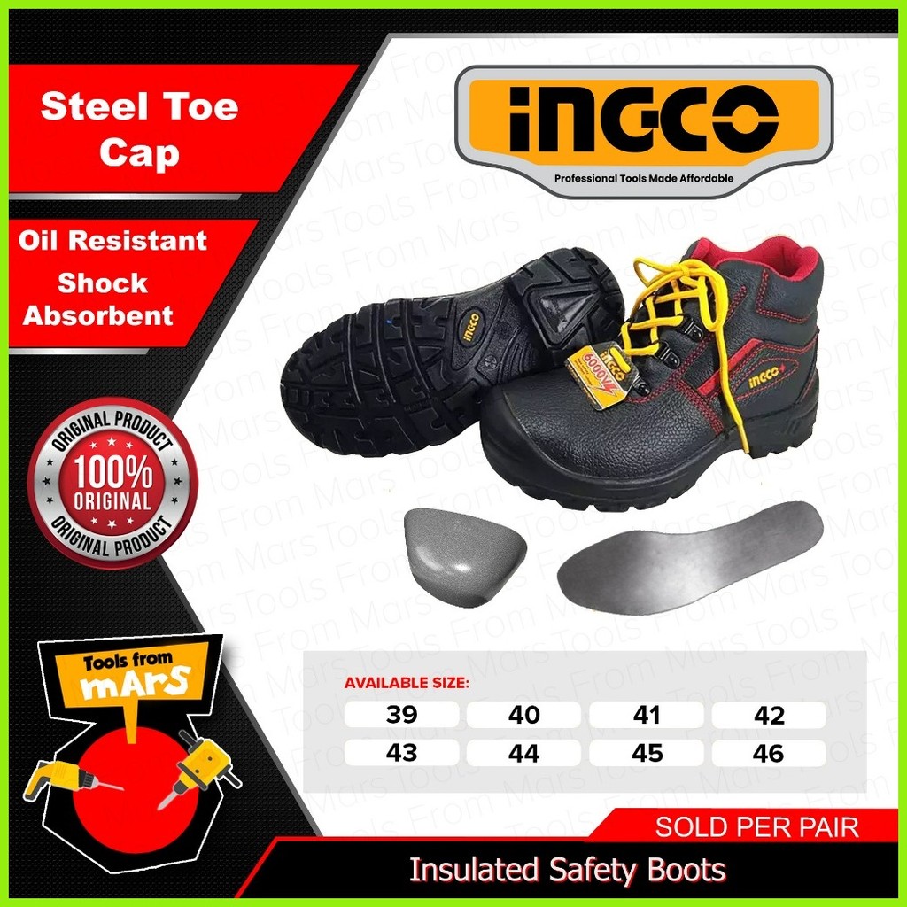 Ingco Insulated Safety Boots Steel Toe Cap Shock Absorbent Work Shoes ...