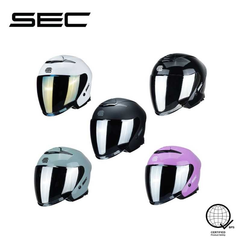 SEC Half Face Helmet For Motorcycle Payon Solid Gloss/Matte (M-Xl) Cfc ...