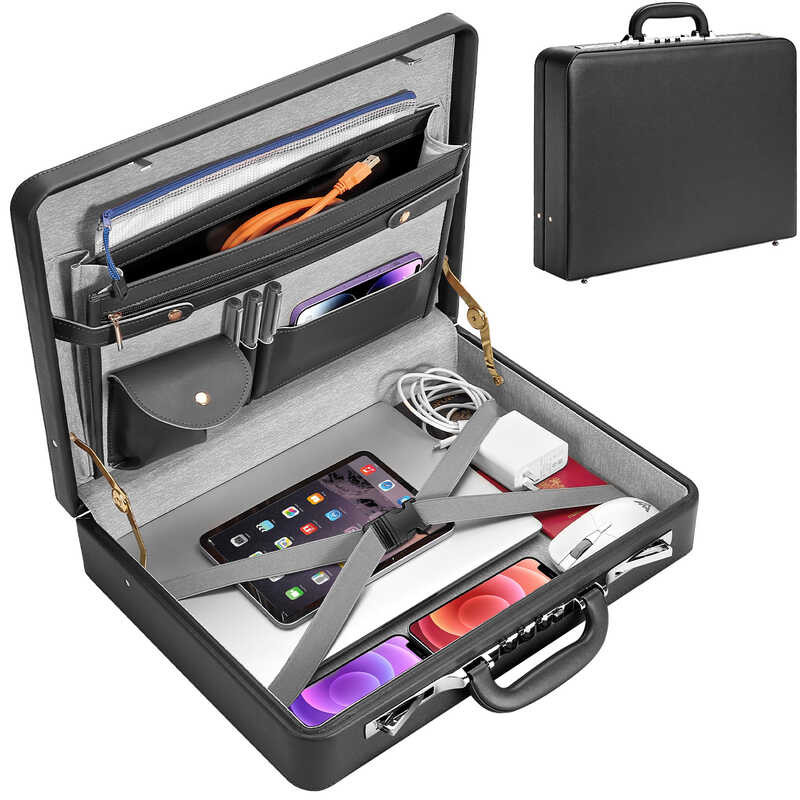 Leather Password Lock Box Laptop Computer Security Storage Box PU ...