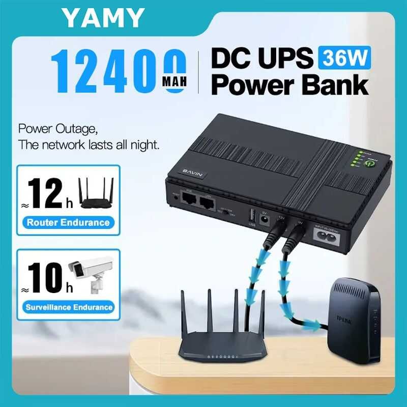 YAMY UPS Power Supply For Wifi Router Mini CCTV Camera Modem Powerbank ...