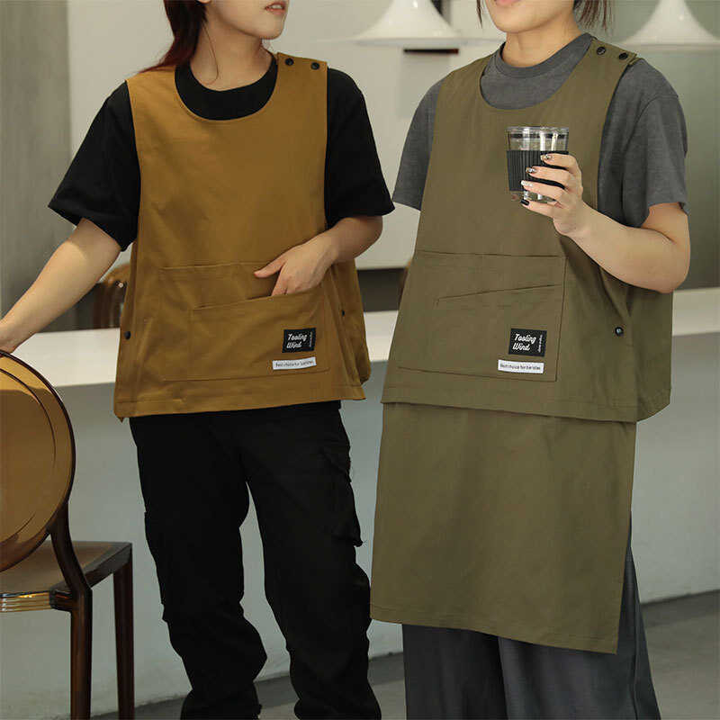 Overall Apron Anti-Fouling Oil-Proof Detachable Kitchen Catering Coffee ...