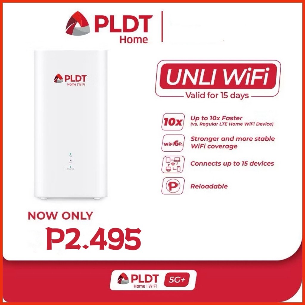 PLDT Home Prepaid Wifi Free 15Days Unli WIfi 5G+ Up To 10X Faster ...