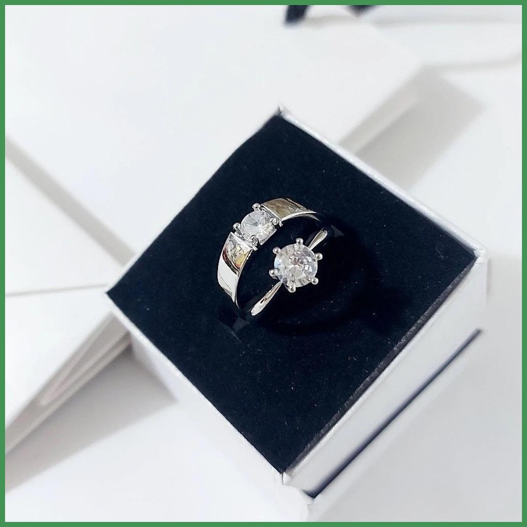 Pandora Couple Promise Box Adjustable Ring Cubic Zirconia Diamond ...