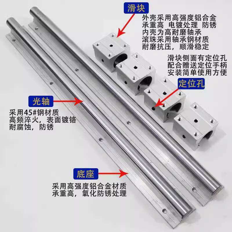 SBR Linear Precision Cylindrical Rail with Aluminum Support Optical ...