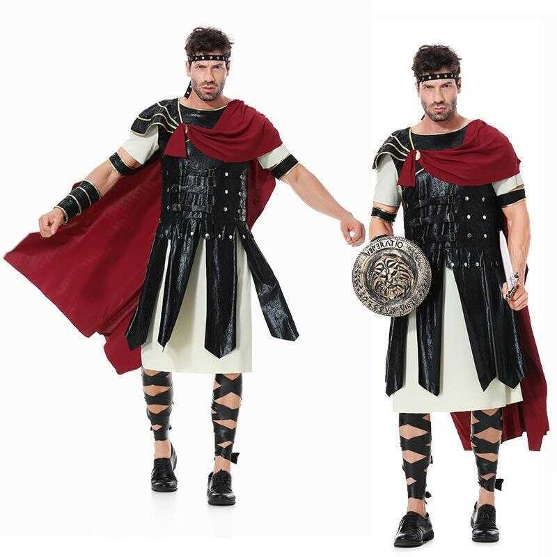 2025 Adult Men's Ancient Roman Warrior Spartan Warrior Cloak Cosplay ...