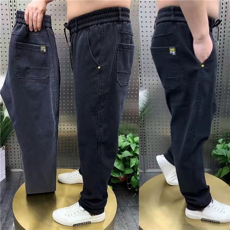 【M–8XL】Baggy Jeans For Men Straight cut Denim Multi Pockets Loose Fit ...