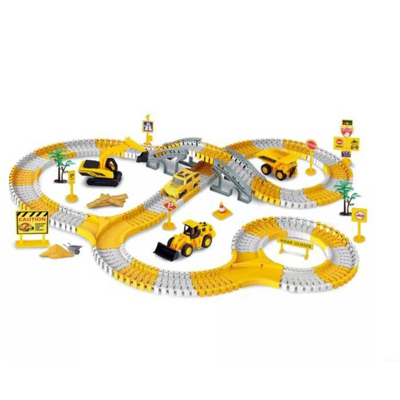 Trail Construction Playset Railway Electric Car Track Toys Road Kits ...