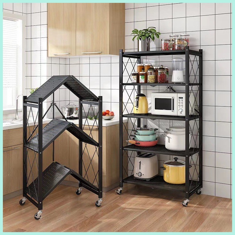 3 Layers 4 Layers 5 Layers foldable steel metal rack organizer shelf ...