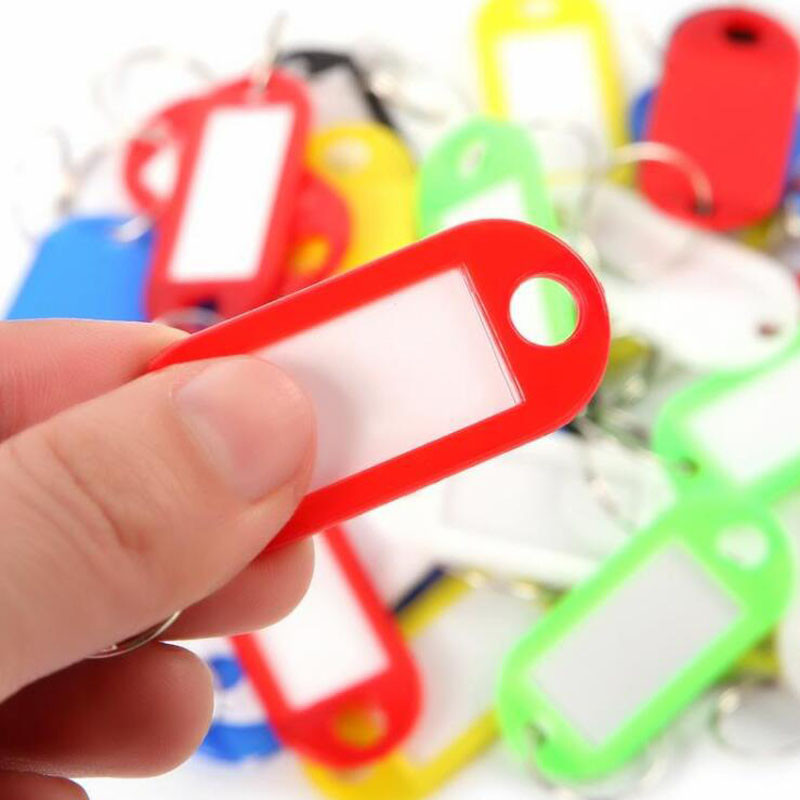 10pcs/set Plastic Keychain Key Tags Key Name Card Luggage ID Label Tags ...
