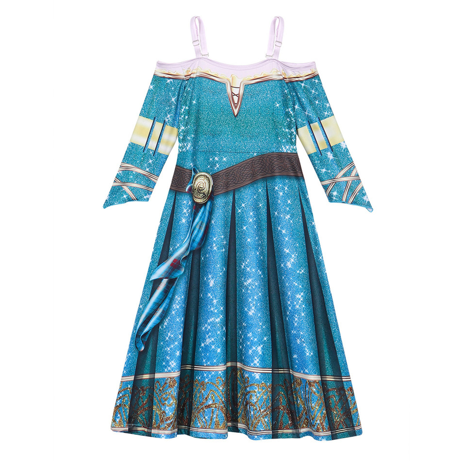 Merida Cosplay Dress For Kid Girl Brave 3D Printing Halloween Off ...