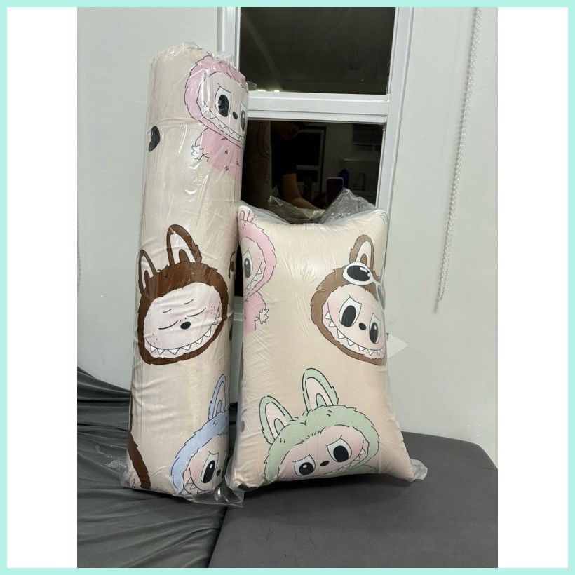 3in1 LABUBU DESIGNS (2pcs pillow & 1 bolster) Uratex foam with canadian ...
