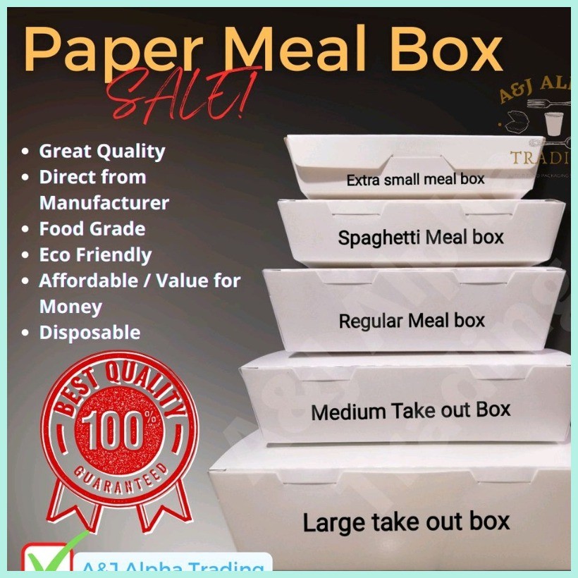 LB1 Lunch Box laminated paper meal box 50pcs | Shopee Philippines