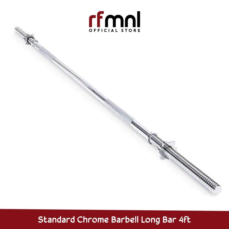 Standard Chrome Barbell Long Bar 4ft | Shopee Philippines