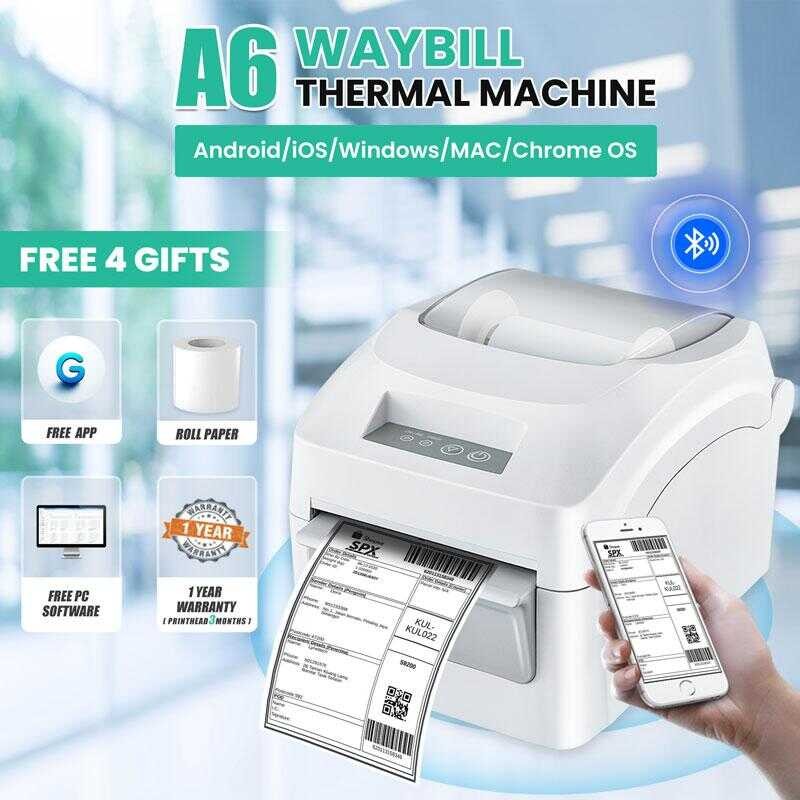 Grozziie Thermal Barcode Shipping Label Consignment Note A6 Waybill ...