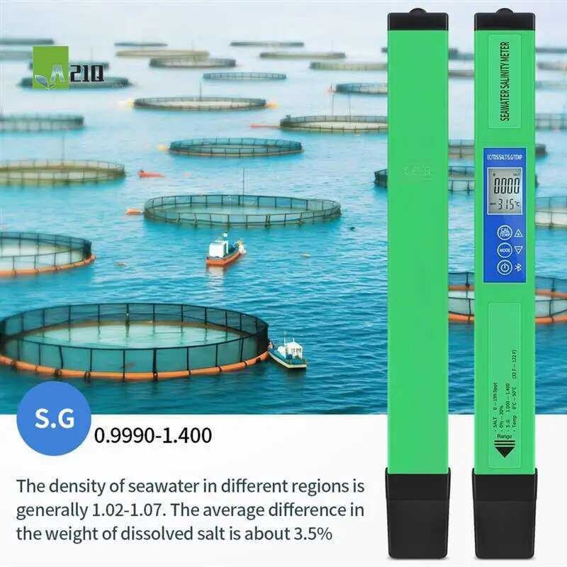 A21q -5In1 Quality Tester Digital Salinity Meter EC TDS S.G TEMP SALT ...