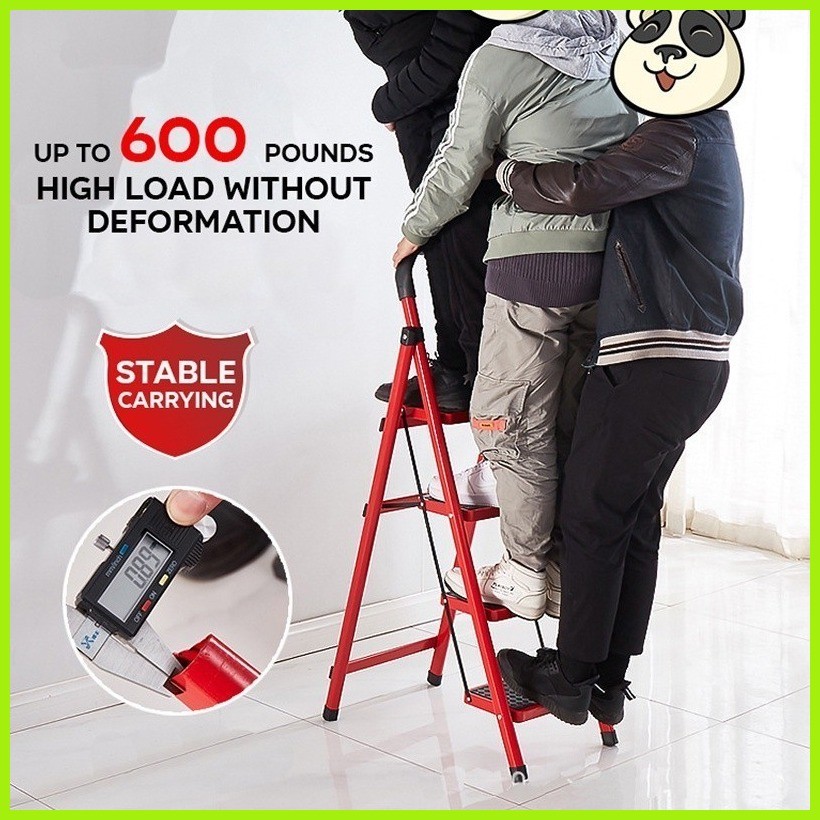 Household Ladder 4 Step Metal Folding Ladder Household Steel Ladder ...