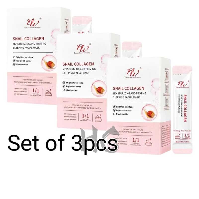 ZE 【Set Of 3Boxs】20Pcs/Box DW SNAIL COLLAGEN Sleep Facial Mask Essence ...