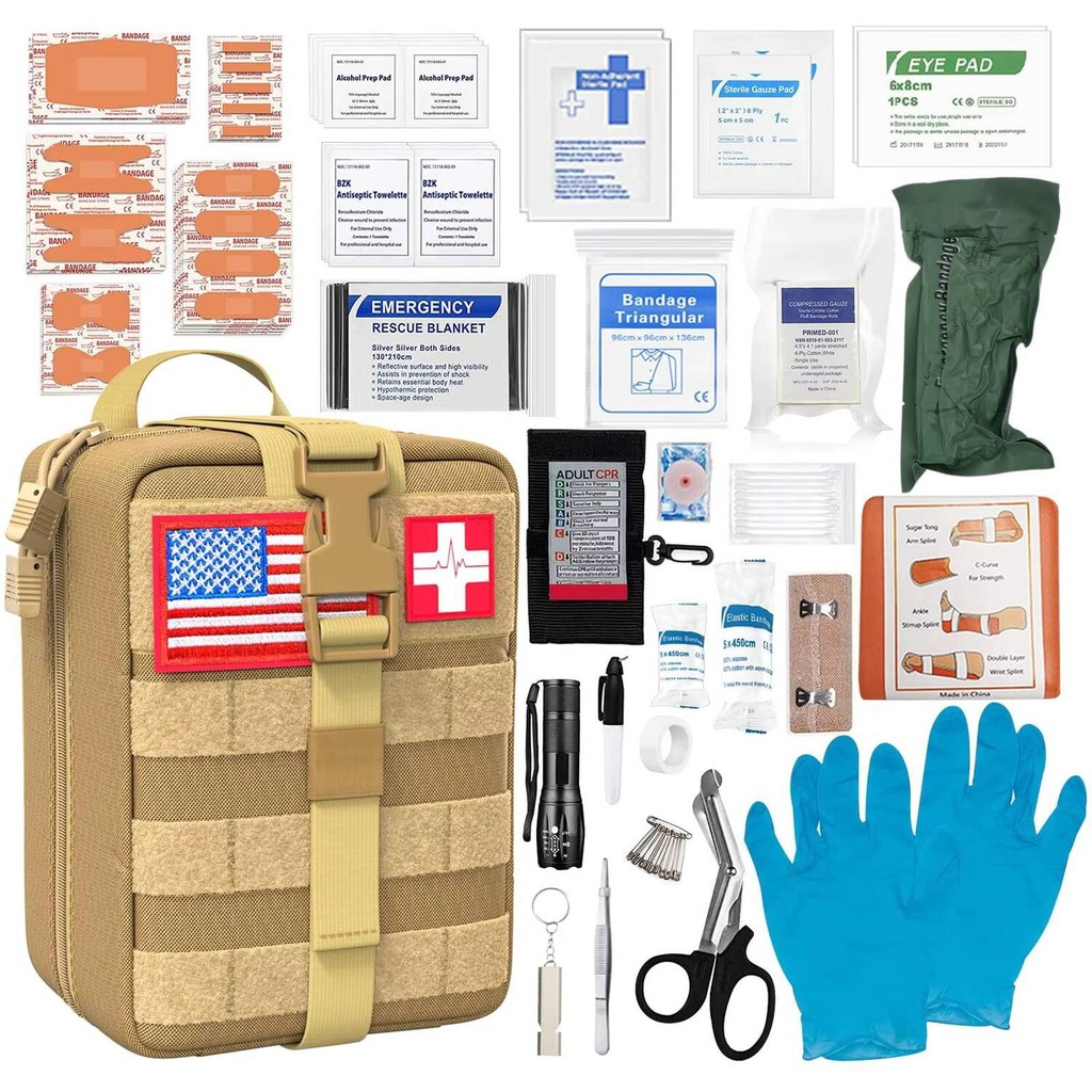 Emergency Compact Combat Tactical 150 Pieces Molle Survival Treatment ...