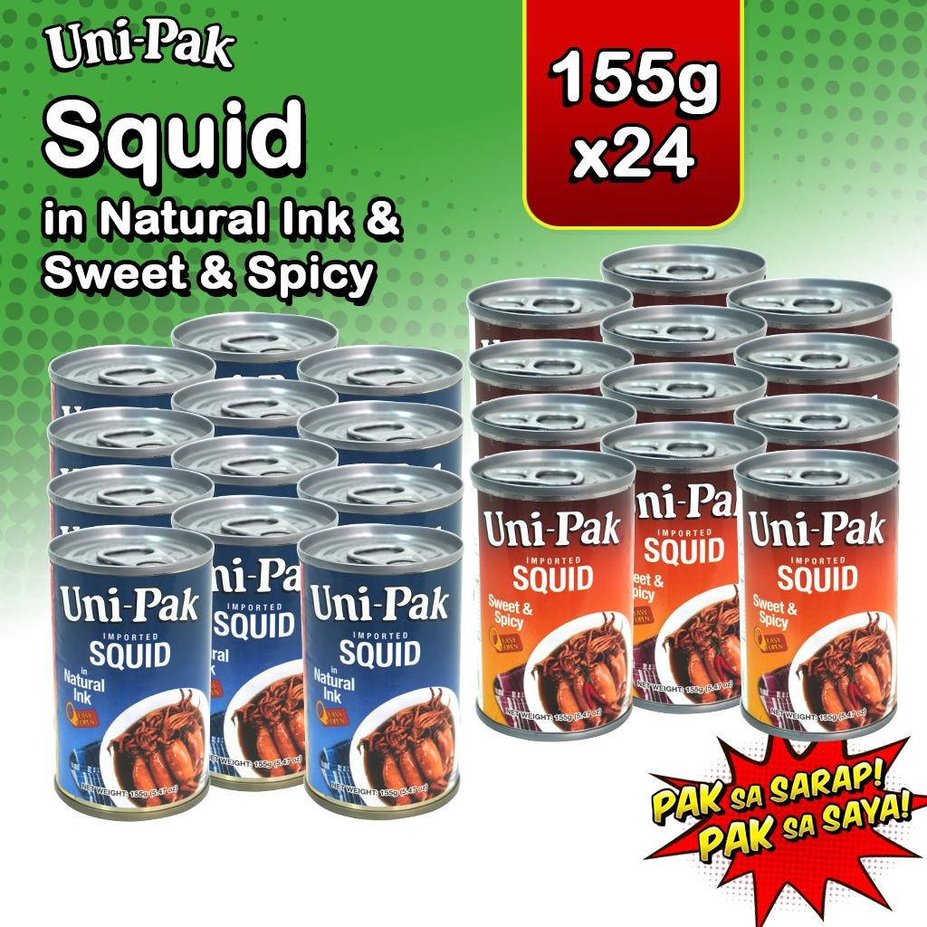 Uni-Pak Squid in Natural Ink & Sweet & Spicy by 24s 155g | Shopee ...