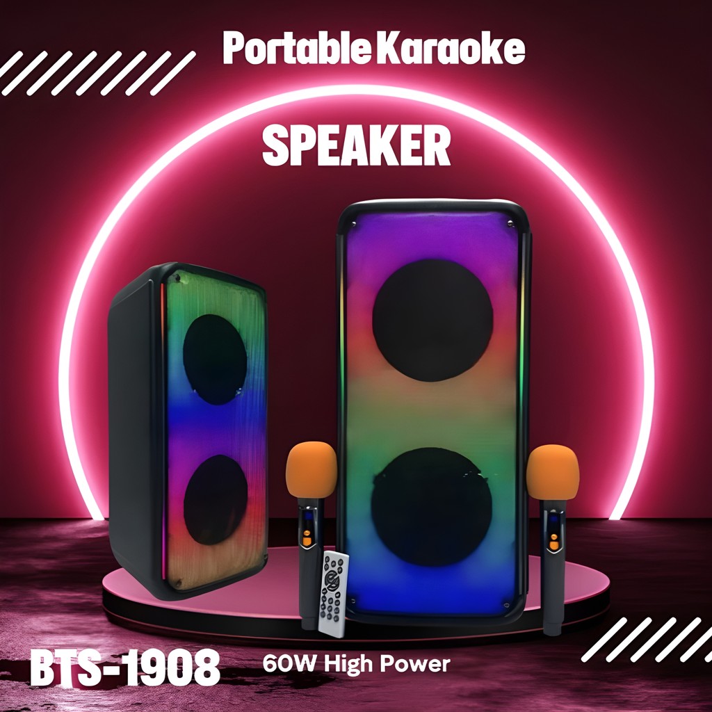 BTS-1908 DJ singing speaker color LED charging party karaoke speaker ...