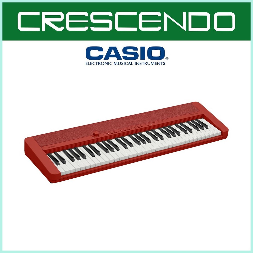 Casio CT-S1RDC2-FA CT-S1 Series 61 Keys Casiotone Keyboard Red with ...