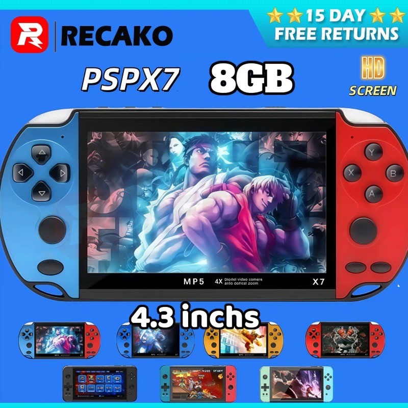 Psp X7/X12/X70 Handheld Game Console GameBoy 7-Inch HD Large Screen ...