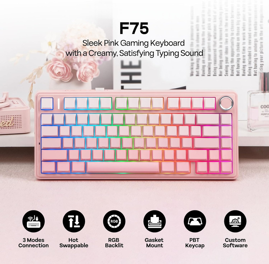 INPHIC x Zeus 75% Wireless Mechanical Gaming Keyboard Bluetooth/2.4GHz ...