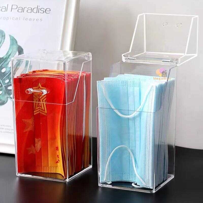 Face Dispenser Acrylic Masks Storage Box Tabletop Holder High Clarity ...