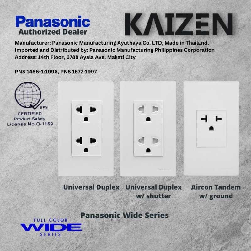 Panasonic Wide Series Duplex Outlets & Aircon Tandem Outlet W/ Ground ...
