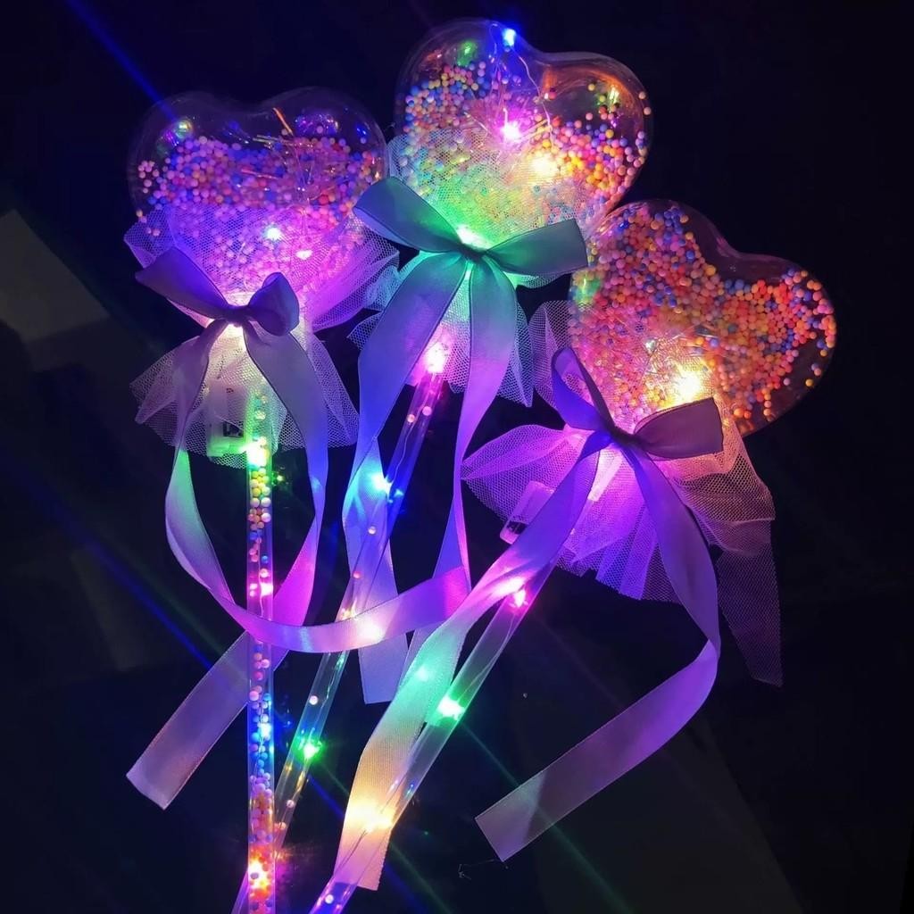 LED Glitter Crystal Wand Light Up Ribbon Ball Magic Wand is perfect for ...
