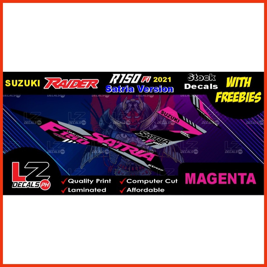 Suzuki Raider 150 Fi (2021) Satria Version Stock Decals / Stickers with ...