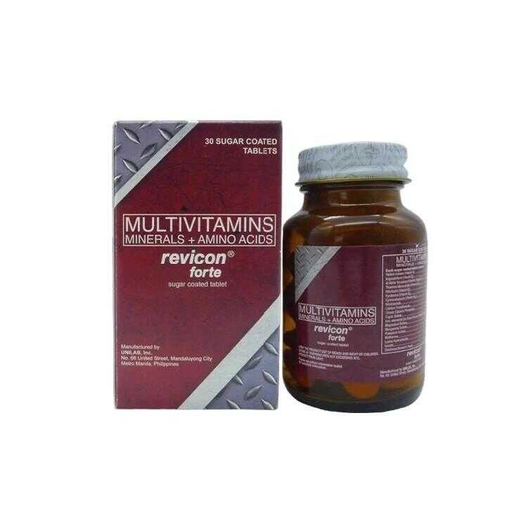 Revicon Forte Sugar Coated Tablets Multivitamins Minerals+Amino Acid 500Mg 98F | Shopee Philippines